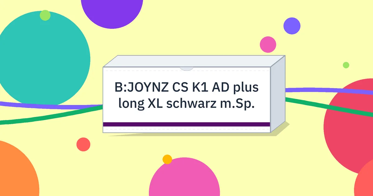 Symbolbild: Packung mit der Aufschrift B:JOYNZ CS K1 AD plus long XL schwarz m.Sp. (PZN 20524780) – Verfügbarkeit und Bezug in Apotheken in Frankfurt am Main