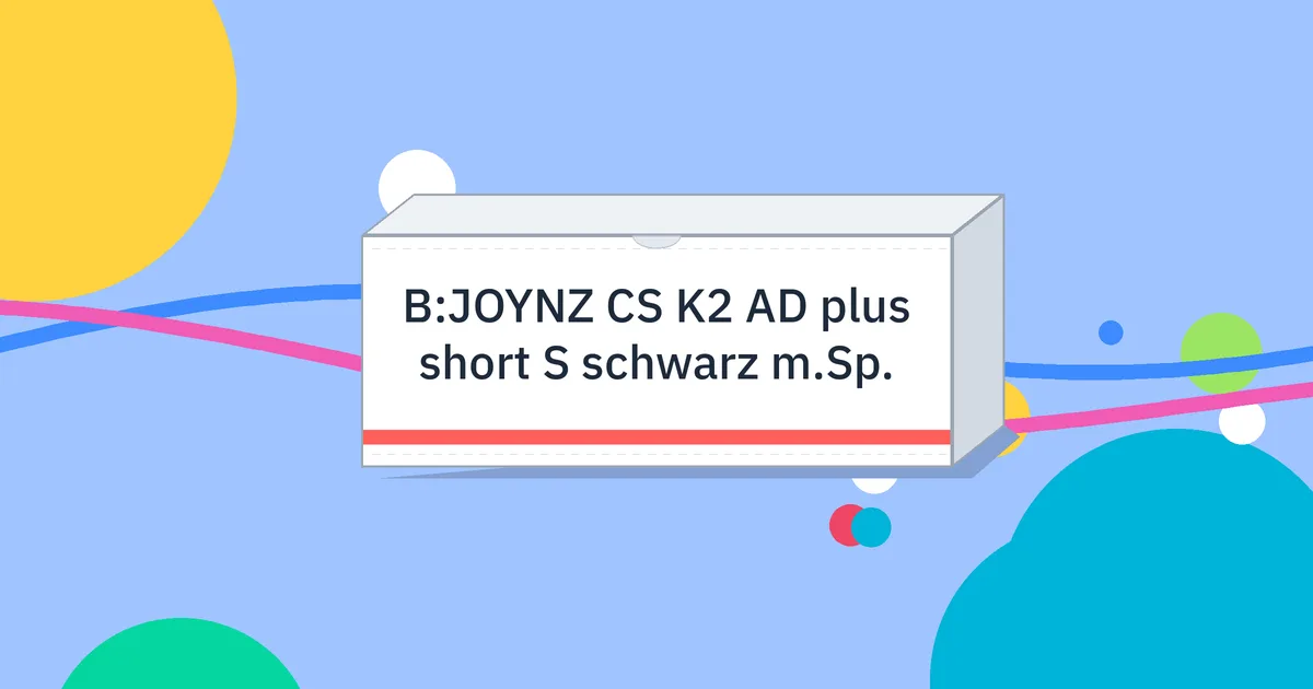 Symbolbild: Packung mit der Aufschrift B:JOYNZ CS K2 AD plus short S schwarz m.Sp. (PZN 20528571) – Verfügbarkeit und Bezug in Apotheken in Frankfurt am Main