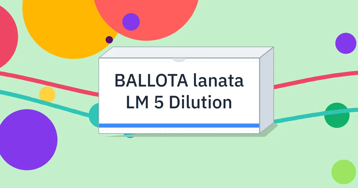 Symbolbild: Packung mit der Aufschrift BALLOTA lanata LM 5 Dilution (PZN 13373777) – Verfügbarkeit und Bezug in Apotheken in Frankfurt am Main