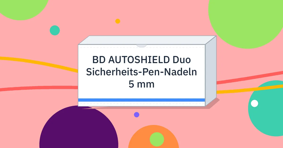 Symbolbild: Packung mit der Aufschrift BD AUTOSHIELD Duo Sicherheits-Pen-Nadeln 5 mm (PZN 15253907) – Verfügbarkeit und Bezug in Apotheken in Frankfurt am Main