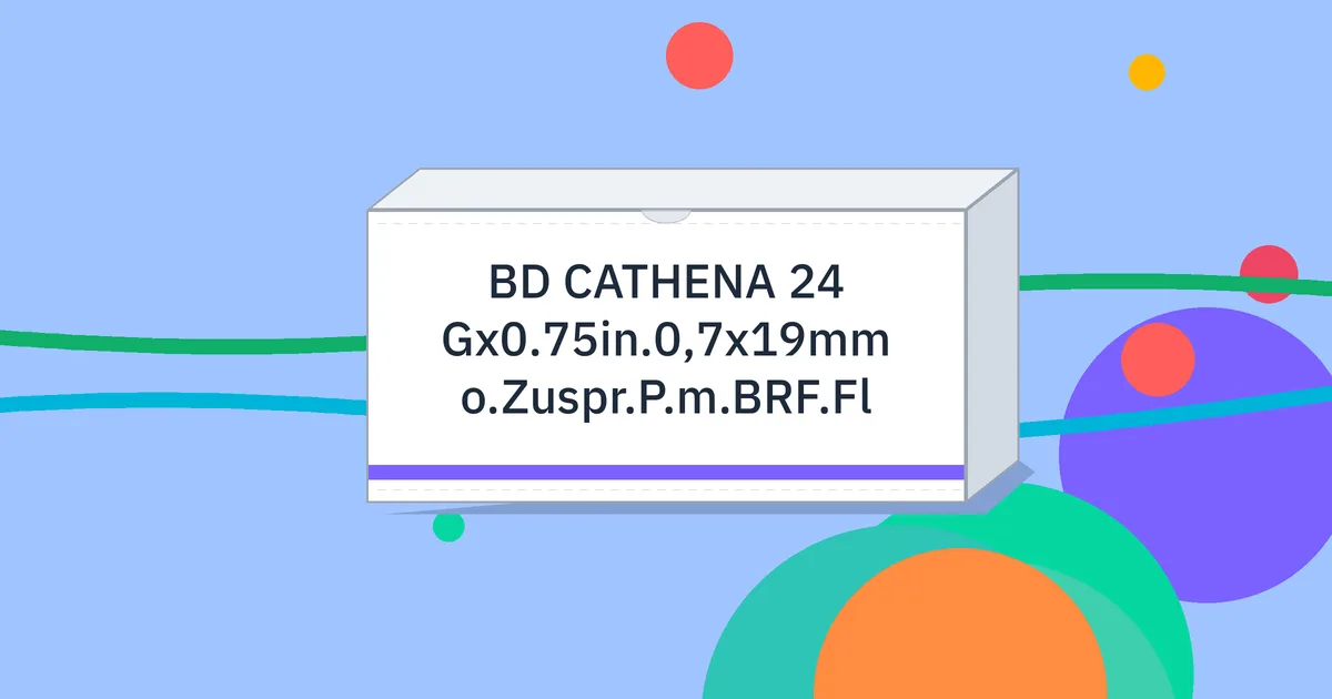 Symbolbild: Packung mit der Aufschrift BD CATHENA 24 Gx0.75in.0,7x19mm o.Zuspr.P.m.BRF.Fl (PZN 16934673) – Verfügbarkeit und Bezug in Apotheken in Frankfurt am Main