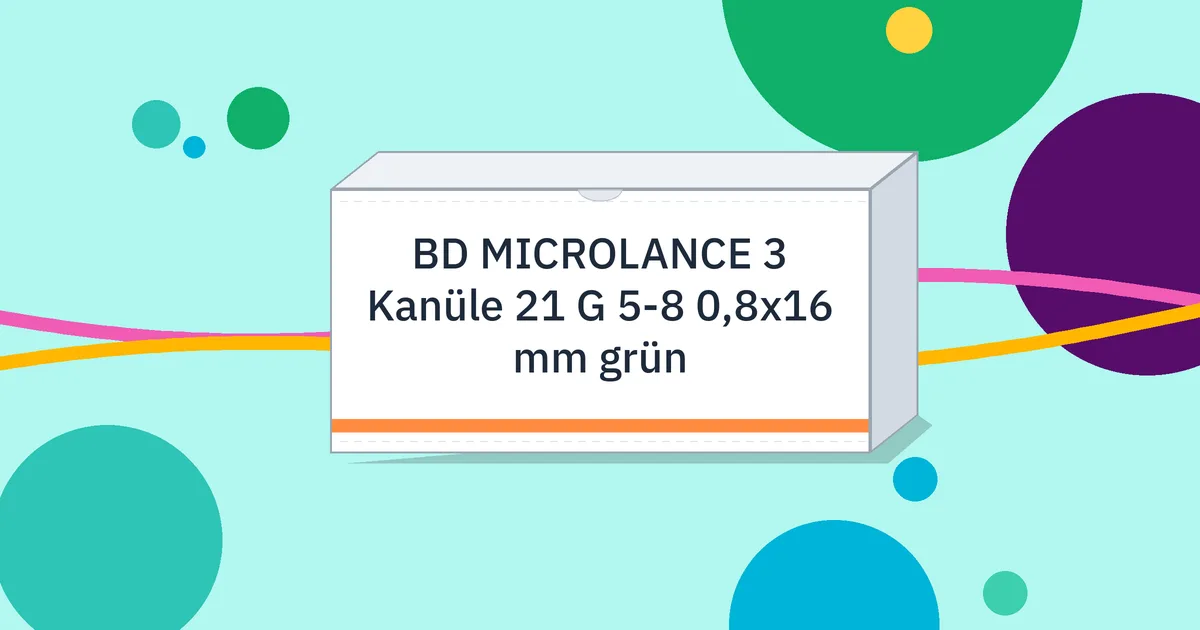 Symbolbild: Packung mit der Aufschrift BD MICROLANCE 3 Kanüle 21 G 5-8 0,8x16 mm grün (PZN 07654615) – Verfügbarkeit und Bezug in Apotheken in Frankfurt am Main