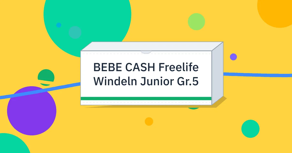 Symbolbild: Packung mit der Aufschrift BEBE CASH Freelife Windeln Junior Gr.5 (PZN 18377136) – Verfügbarkeit und Bezug in Apotheken in Frankfurt am Main