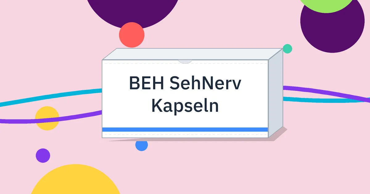 Symbolbild: Packung mit der Aufschrift BEH SehNerv Kapseln (PZN 18332501) – Verfügbarkeit und Bezug in Apotheken in Frankfurt am Main