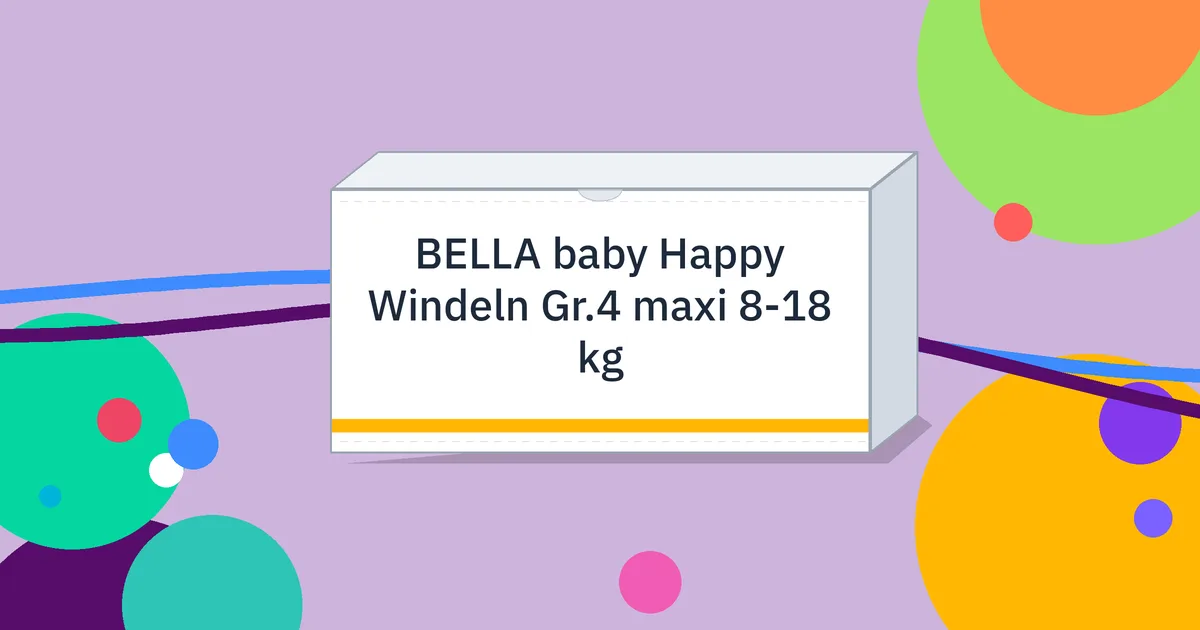 Symbolbild: Packung mit der Aufschrift BELLA baby Happy Windeln Gr.4 maxi 8-18 kg (PZN 15210200) – Verfügbarkeit und Bezug in Apotheken in Frankfurt am Main