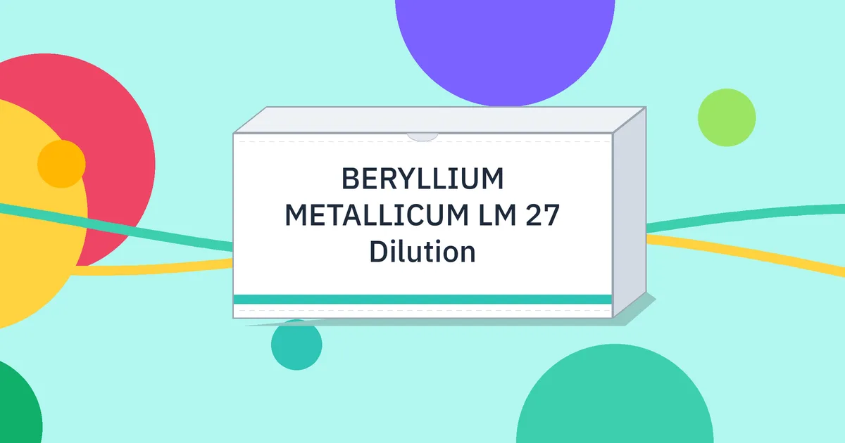 Symbolbild: Packung mit der Aufschrift BERYLLIUM METALLICUM LM 27 Dilution (PZN 12793520) – Verfügbarkeit und Bezug in Apotheken in Frankfurt am Main