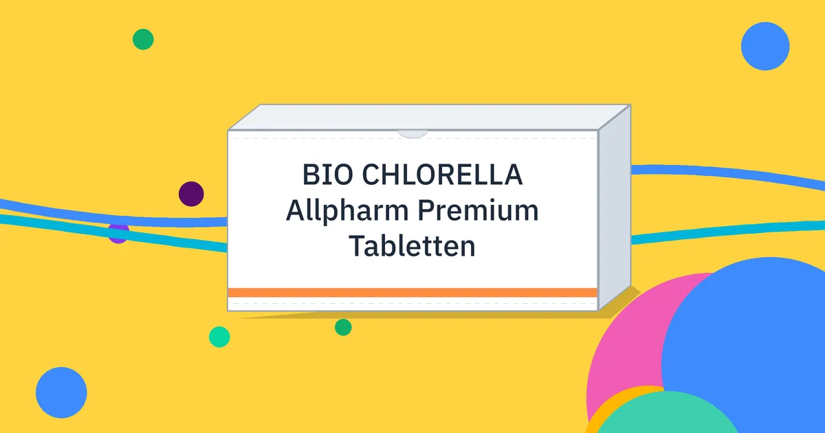 Symbolbild: Packung mit der Aufschrift BIO CHLORELLA Allpharm Premium Tabletten (PZN 19512748) – Verfügbarkeit und Bezug in Apotheken in Frankfurt am Main
