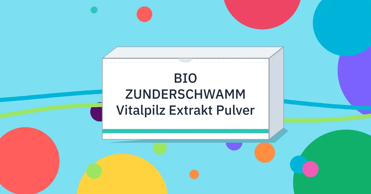 Symbolbild: Packung mit der Aufschrift BIO ZUNDERSCHWAMM Vitalpilz Extrakt Pulver (PZN 19820473) – Verfügbarkeit und Bezug in Apotheken in Frankfurt am Main