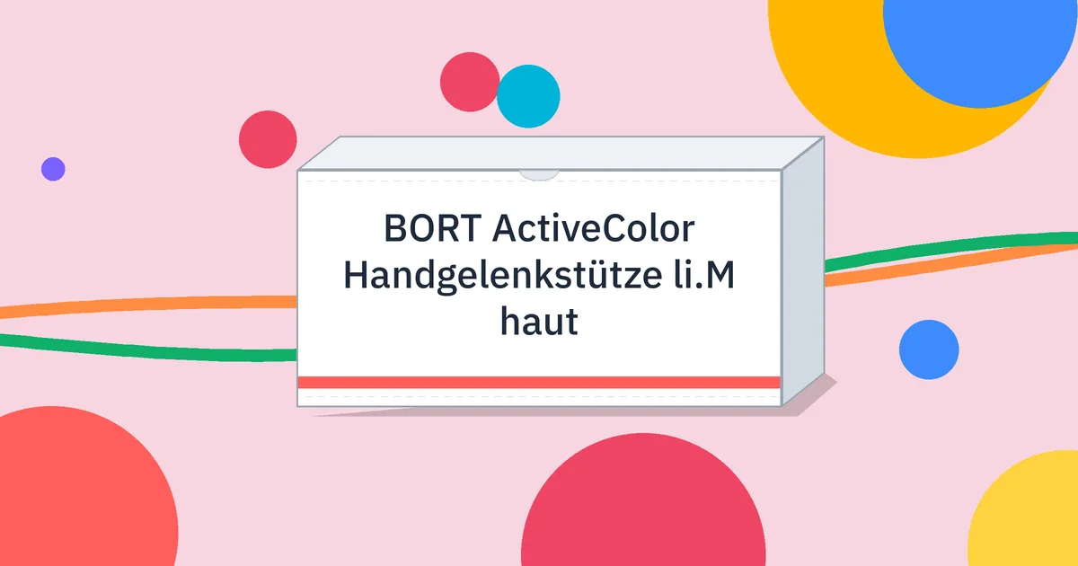 Symbolbild: Packung mit der Aufschrift BORT ActiveColor Handgelenkstütze li.M haut (PZN 13423966) – Verfügbarkeit und Bezug in Apotheken in Frankfurt am Main