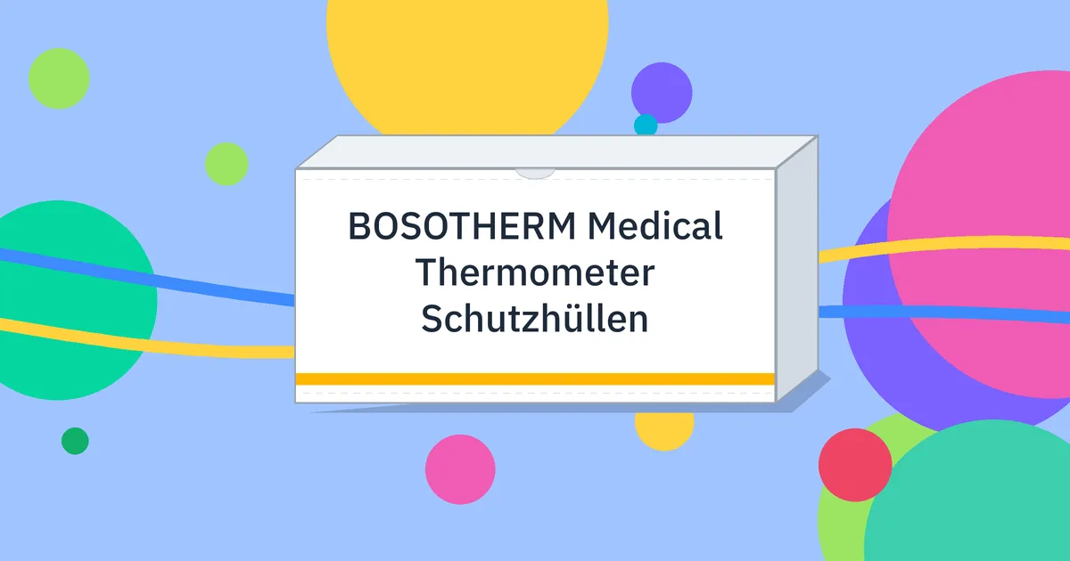 Symbolbild: Packung mit der Aufschrift BOSOTHERM Medical Thermometer Schutzhüllen (PZN 02212746) – Verfügbarkeit und Bezug in Apotheken in Frankfurt am Main