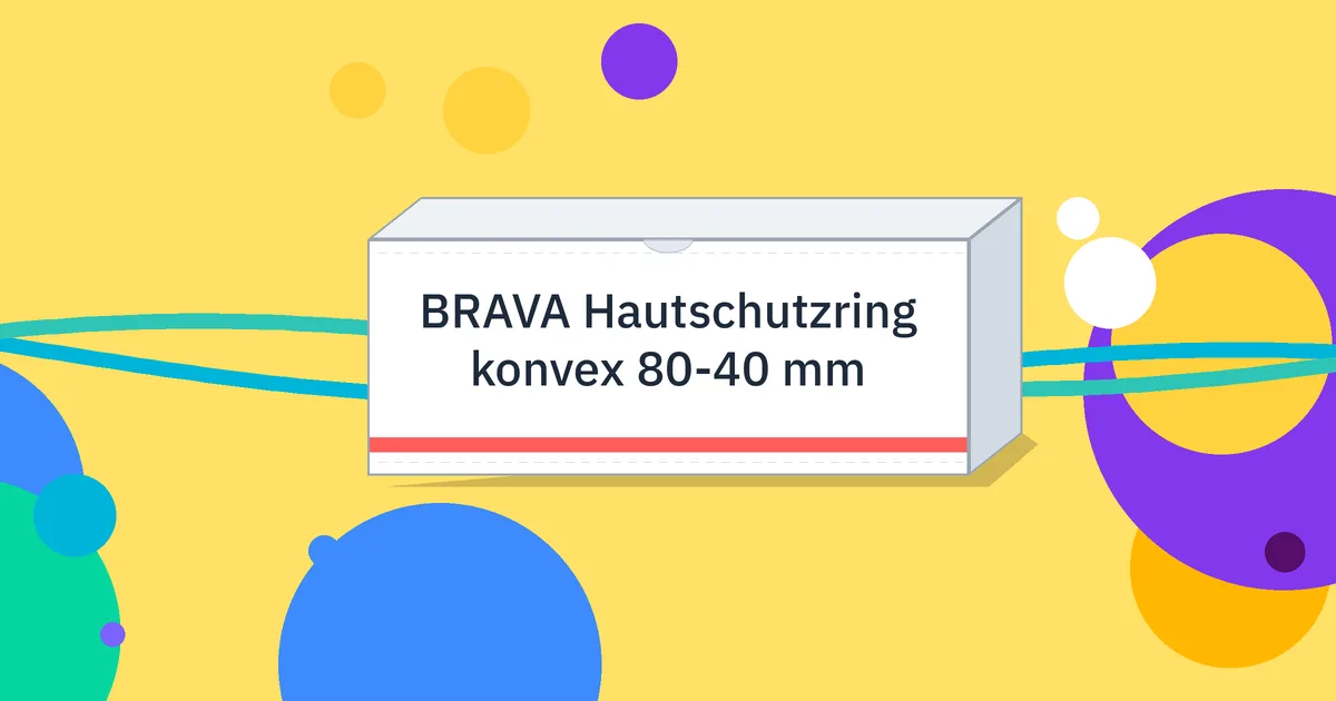 Symbolbild: Packung mit der Aufschrift BRAVA Hautschutzring konvex 80-40 mm (PZN 17399590) – Verfügbarkeit und Bezug in Apotheken in Frankfurt am Main