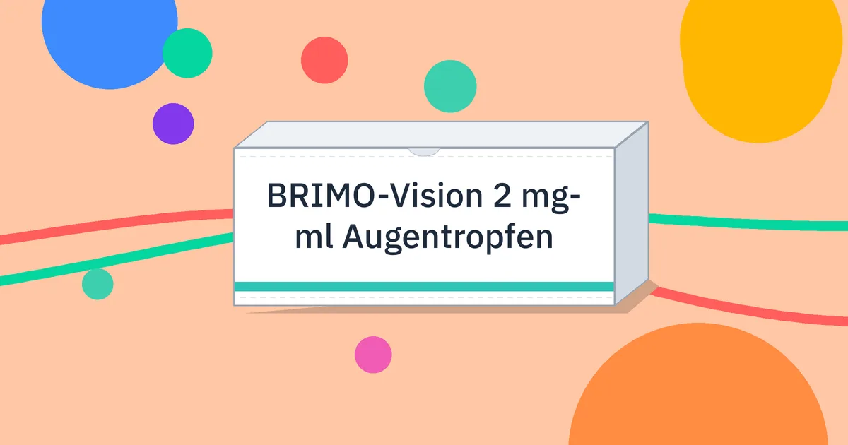 Symbolbild: Packung mit der Aufschrift BRIMO-Vision 2 mg-ml Augentropfen (PZN 20392976) – Verfügbarkeit und Bezug in Apotheken in Frankfurt am Main