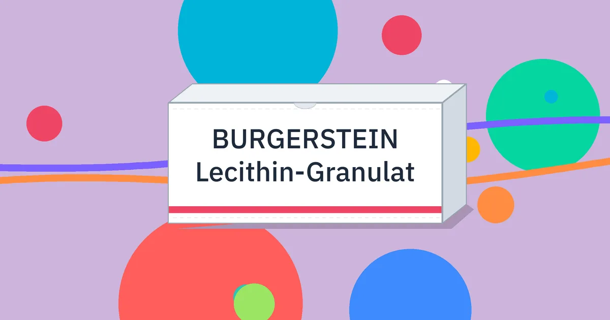 Symbolbild: Packung mit der Aufschrift BURGERSTEIN Lecithin-Granulat (PZN 20542045) – Verfügbarkeit und Bezug in Apotheken in Frankfurt am Main