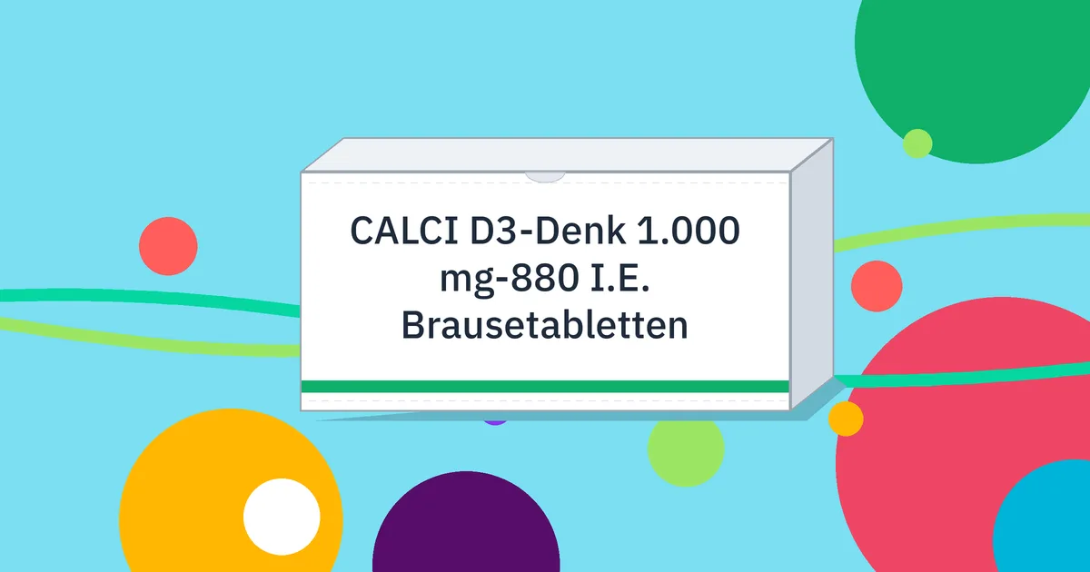 Symbolbild: Packung mit der Aufschrift CALCI D3-Denk 1.000 mg-880 I.E. Brausetabletten (PZN 11175493) – Verfügbarkeit und Bezug in Apotheken in Frankfurt am Main