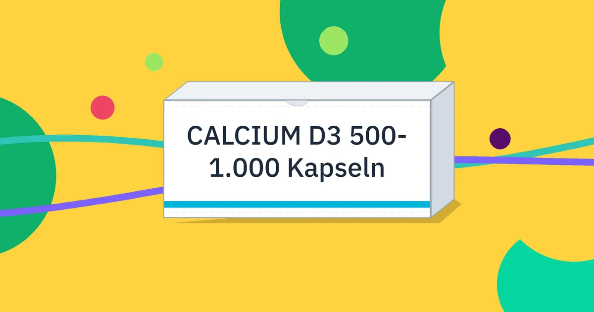 Symbolbild: Packung mit der Aufschrift CALCIUM D3 500-1.000 Kapseln (PZN 10400344) – Verfügbarkeit und Bezug in Apotheken in Frankfurt am Main
