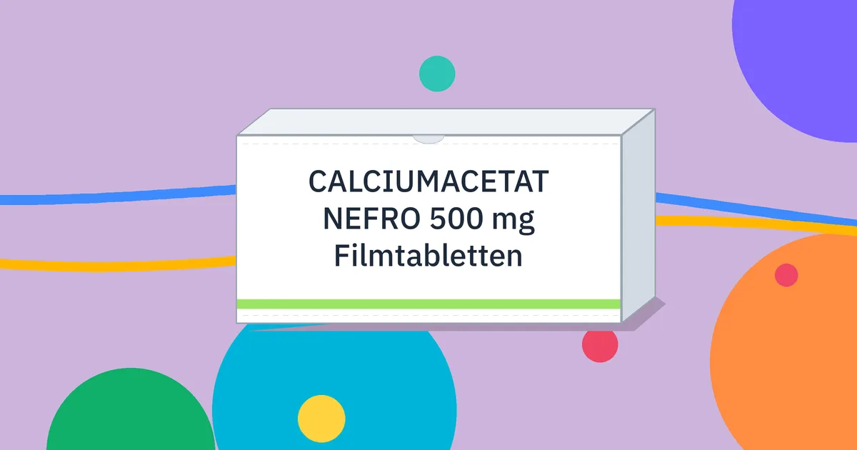 Symbolbild: Packung mit der Aufschrift CALCIUMACETAT NEFRO 500 mg Filmtabletten (PZN 00434023) – Verfügbarkeit und Bezug in Apotheken in Frankfurt am Main