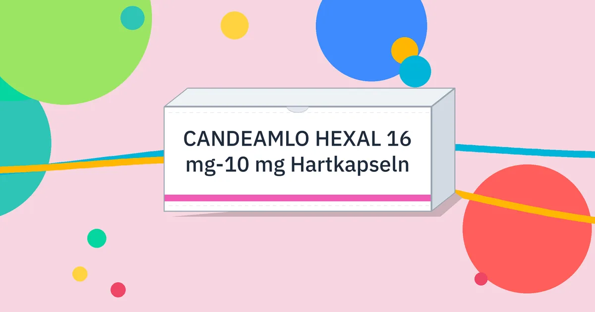 Symbolbild: Packung mit der Aufschrift CANDEAMLO HEXAL 16 mg-10 mg Hartkapseln (PZN 12343811) – Verfügbarkeit und Bezug in Apotheken in Frankfurt am Main