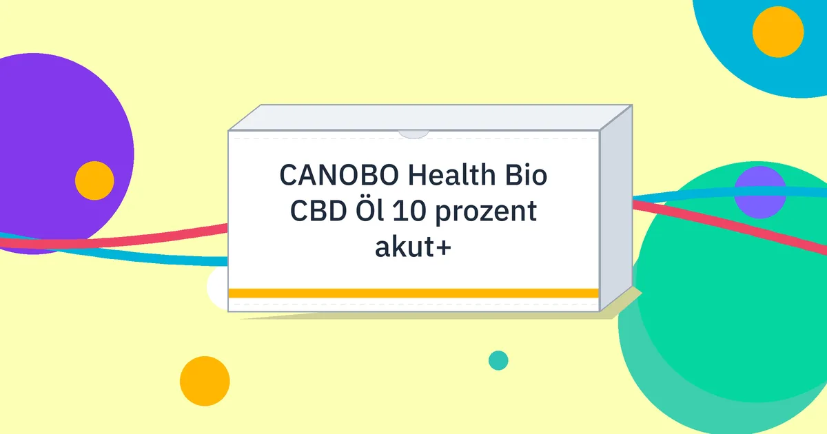Symbolbild: Packung mit der Aufschrift CANOBO Health Bio CBD Öl 10 prozent akut+ (PZN 17830473) – Verfügbarkeit und Bezug in Apotheken in Frankfurt am Main