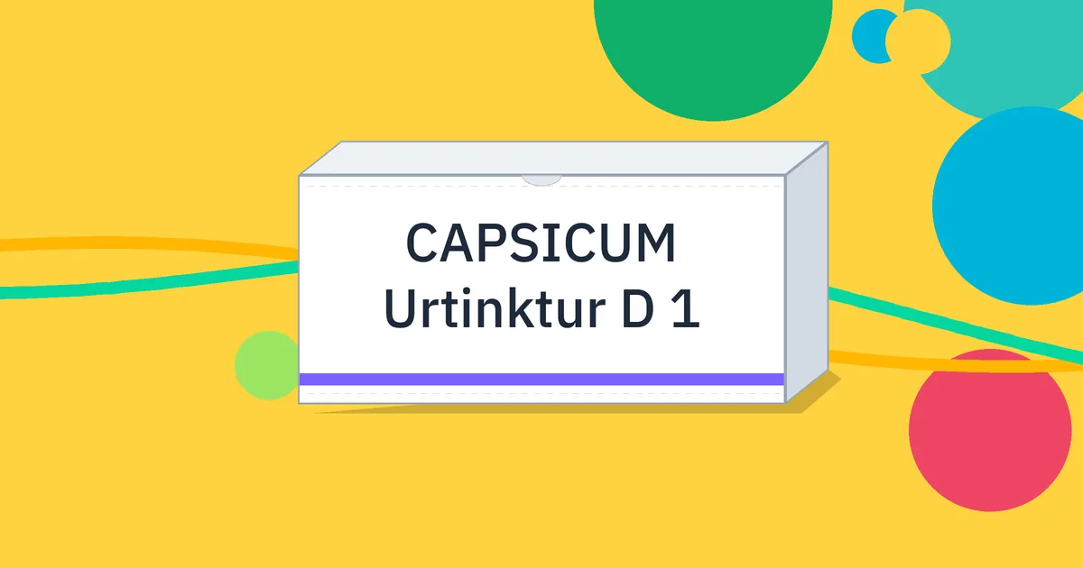 Symbolbild: Packung mit der Aufschrift CAPSICUM Urtinktur D 1 (PZN 02609780) – Verfügbarkeit und Bezug in Apotheken in Frankfurt am Main