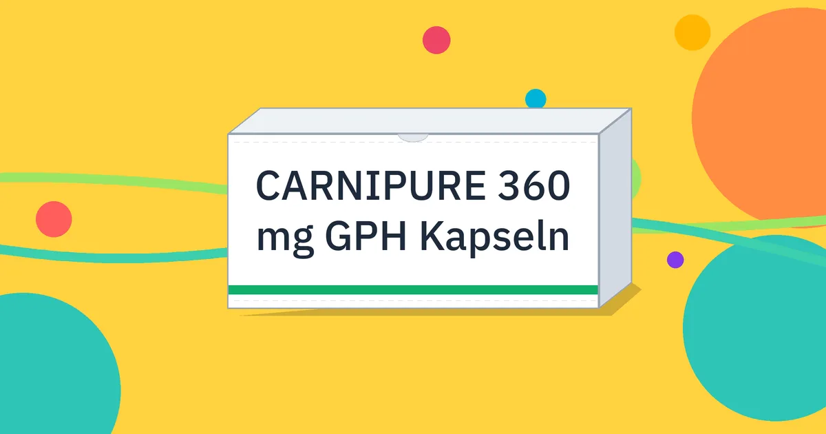 Symbolbild: Packung mit der Aufschrift CARNIPURE 360 mg GPH Kapseln (PZN 09115584) – Verfügbarkeit und Bezug in Apotheken in Frankfurt am Main