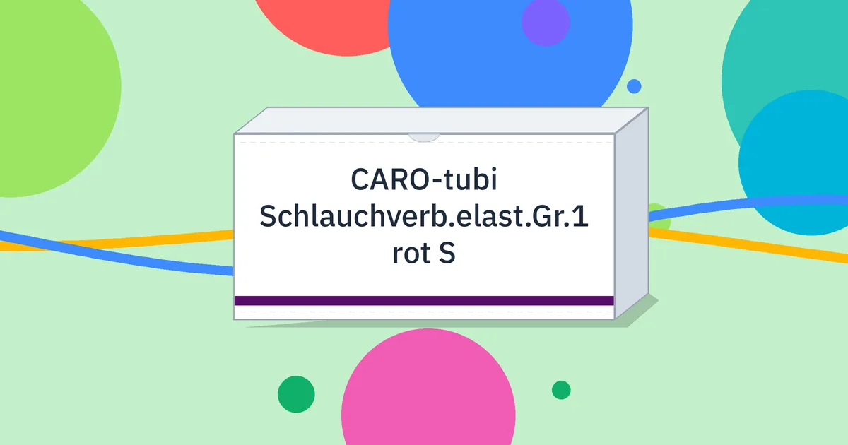 Symbolbild: Packung mit der Aufschrift CARO-tubi Schlauchverb.elast.Gr.1 rot S (PZN 11670761) – Verfügbarkeit und Bezug in Apotheken in Frankfurt am Main
