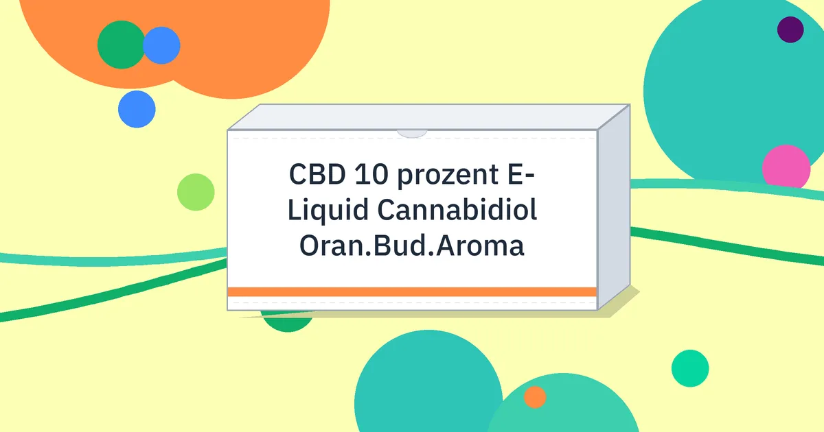 Symbolbild: Packung mit der Aufschrift CBD 10 prozent E-Liquid Cannabidiol Oran.Bud.Aroma (PZN 18241483) – Verfügbarkeit und Bezug in Apotheken in Frankfurt am Main