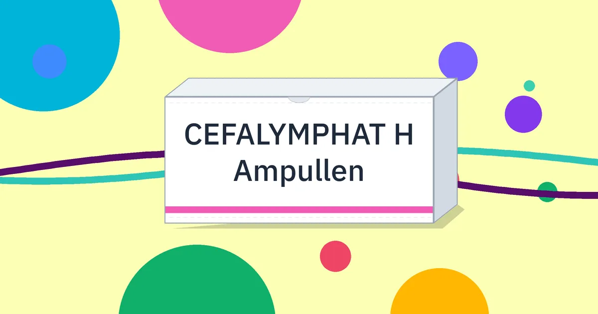 Symbolbild: Packung mit der Aufschrift CEFALYMPHAT H Ampullen (PZN 04679951) – Verfügbarkeit und Bezug in Apotheken in Frankfurt am Main