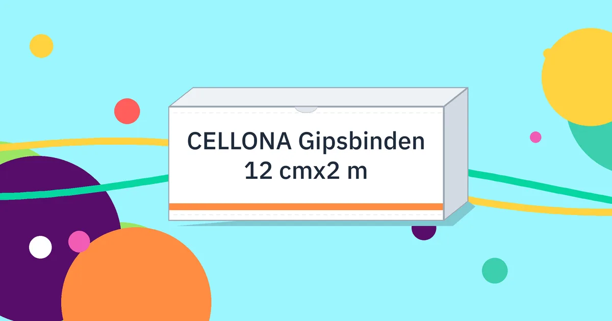 Symbolbild: Packung mit der Aufschrift CELLONA Gipsbinden 12 cmx2 m (PZN 00413268) – Verfügbarkeit und Bezug in Apotheken in Frankfurt am Main
