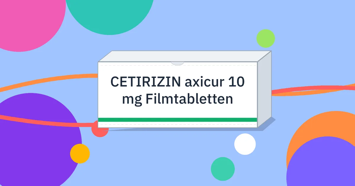 Symbolbild: Packung mit der Aufschrift CETIRIZIN axicur 10 mg Filmtabletten (PZN 14293508) – Verfügbarkeit und Bezug in Apotheken in Frankfurt am Main