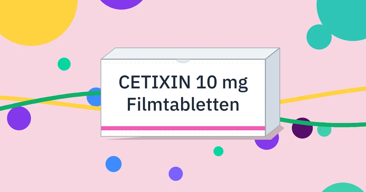 Symbolbild: Packung mit der Aufschrift CETIXIN 10 mg Filmtabletten (PZN 04704904) – Verfügbarkeit und Bezug in Apotheken in Frankfurt am Main