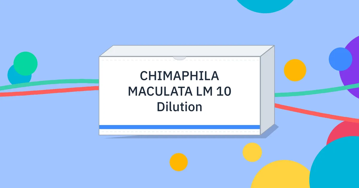 Symbolbild: Packung mit der Aufschrift CHIMAPHILA MACULATA LM 10 Dilution (PZN 13441740) – Verfügbarkeit und Bezug in Apotheken in Frankfurt am Main