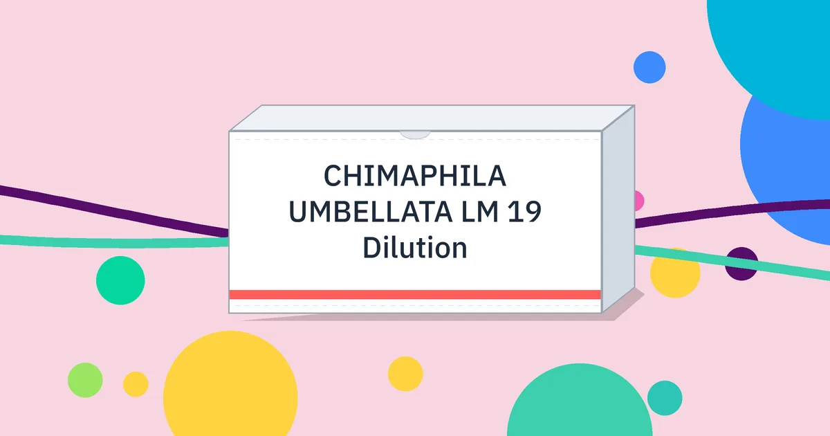 Symbolbild: Packung mit der Aufschrift CHIMAPHILA UMBELLATA LM 19 Dilution (PZN 12813458) – Verfügbarkeit und Bezug in Apotheken in Frankfurt am Main