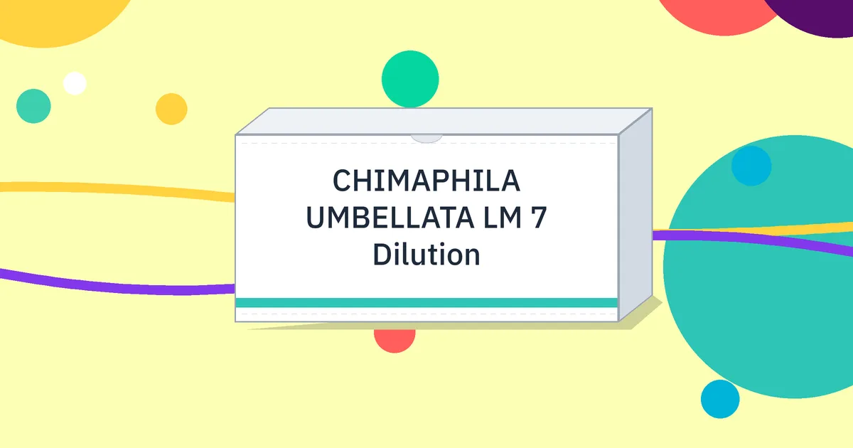 Symbolbild: Packung mit der Aufschrift CHIMAPHILA UMBELLATA LM 7 Dilution (PZN 12813317) – Verfügbarkeit und Bezug in Apotheken in Frankfurt am Main
