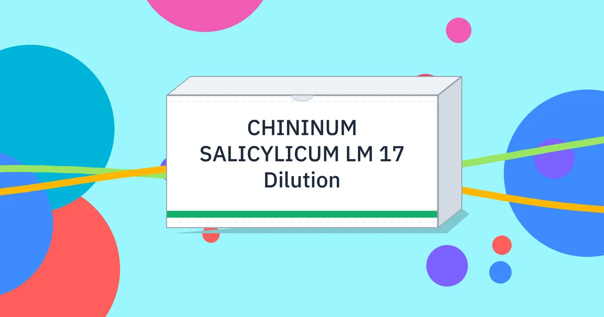Symbolbild: Packung mit der Aufschrift CHININUM SALICYLICUM LM 17 Dilution (PZN 12815664) – Verfügbarkeit und Bezug in Apotheken in Frankfurt am Main