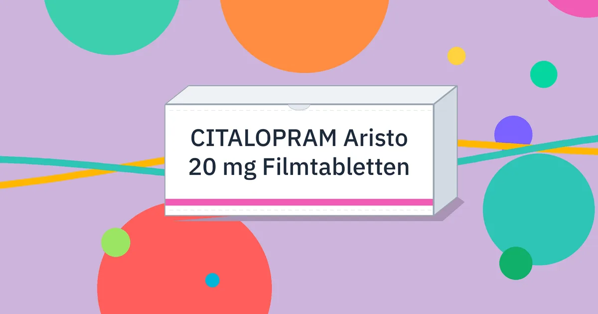 Symbolbild: Packung mit der Aufschrift CITALOPRAM Aristo 20 mg Filmtabletten (PZN 05028150) – Verfügbarkeit und Bezug in Apotheken in Frankfurt am Main