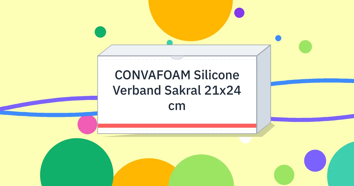 Symbolbild: Packung mit der Aufschrift CONVAFOAM Silicone Verband Sakral 21x24 cm (PZN 19768324) – Verfügbarkeit und Bezug in Apotheken in Frankfurt am Main