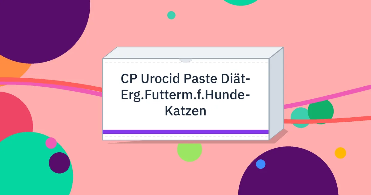 Symbolbild: Packung mit der Aufschrift CP Urocid Paste Diät-Erg.Futterm.f.Hunde-Katzen (PZN 18132305) – Verfügbarkeit und Bezug in Apotheken in Frankfurt am Main