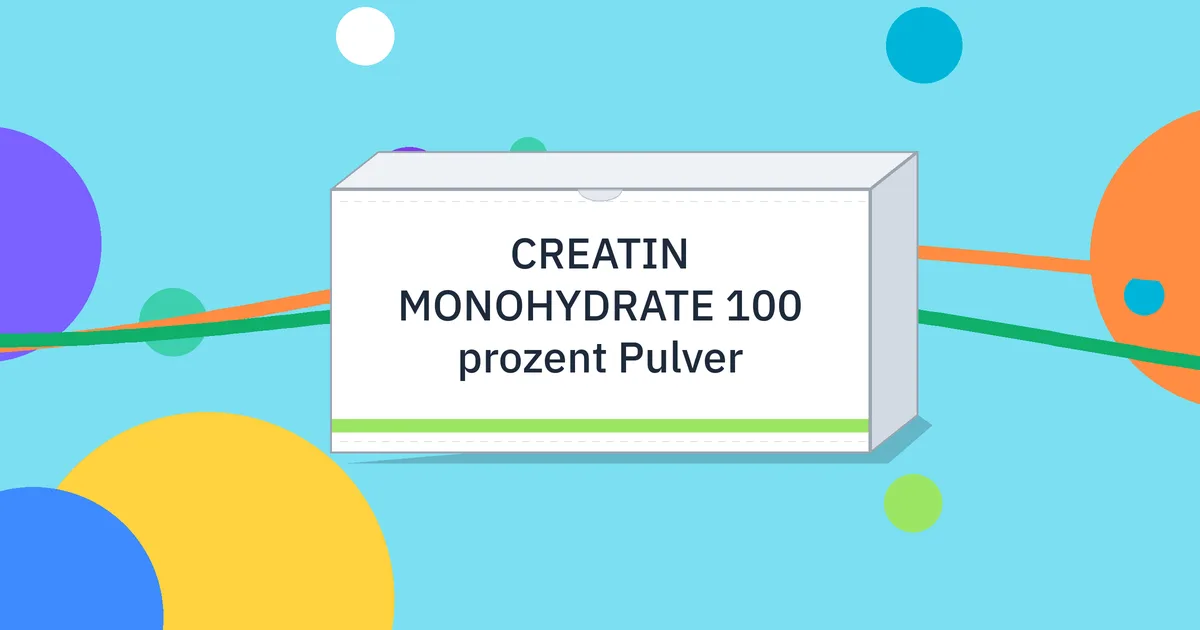 Symbolbild: Packung mit der Aufschrift CREATIN MONOHYDRATE 100 prozent Pulver (PZN 03244613) – Verfügbarkeit und Bezug in Apotheken in Frankfurt am Main