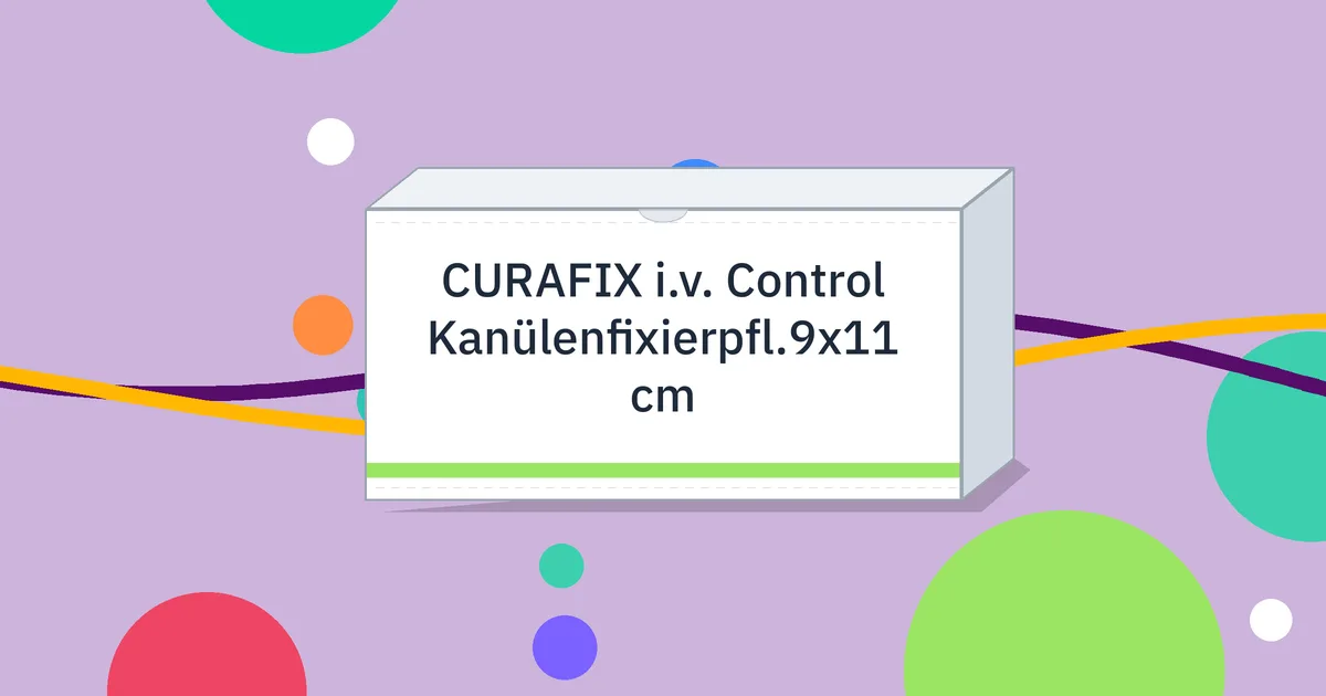 Symbolbild: Packung mit der Aufschrift CURAFIX i.v. Control Kanülenfixierpfl.9x11 cm (PZN 14212409) – Verfügbarkeit und Bezug in Apotheken in Frankfurt am Main