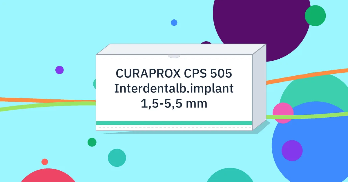 Symbolbild: Packung mit der Aufschrift CURAPROX CPS 505 Interdentalb.implant 1,5-5,5 mm (PZN 19714469) – Verfügbarkeit und Bezug in Apotheken in Frankfurt am Main