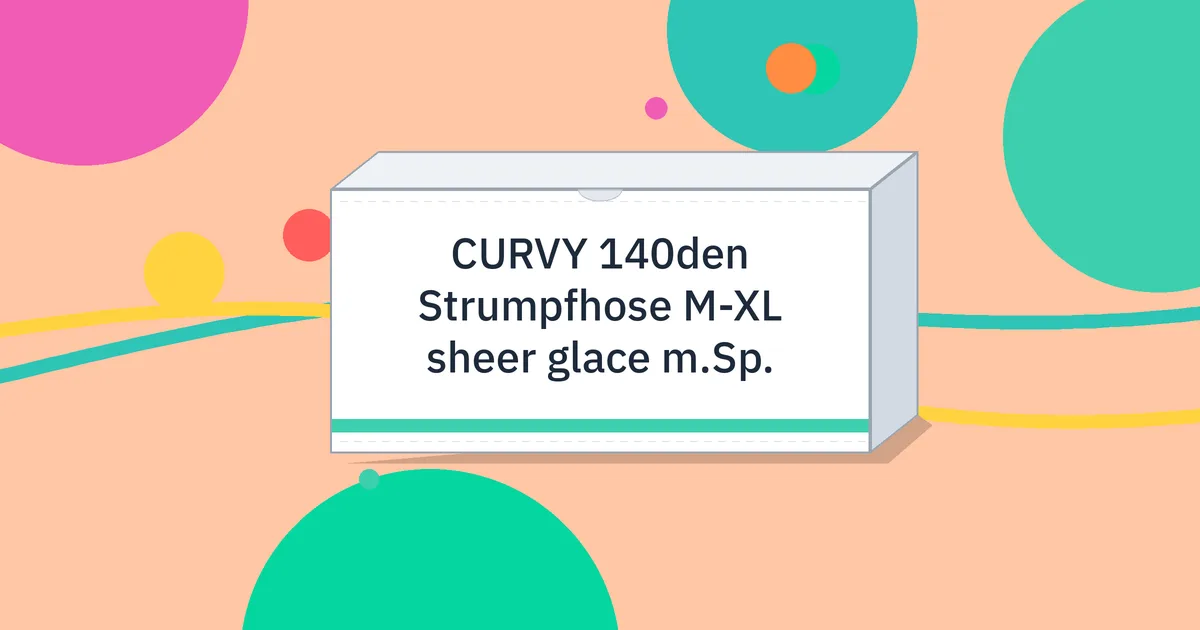 Symbolbild: Packung mit der Aufschrift CURVY 140den Strumpfhose M-XL sheer glace m.Sp. (PZN 16175500) – Verfügbarkeit und Bezug in Apotheken in Frankfurt am Main