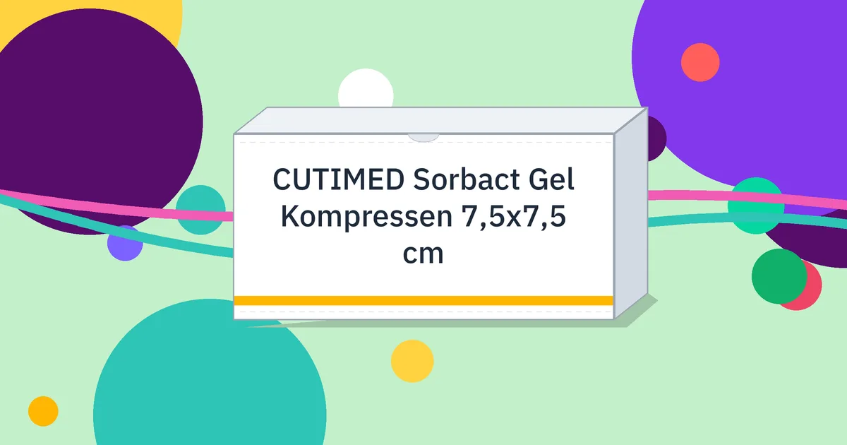 Symbolbild: Packung mit der Aufschrift CUTIMED Sorbact Gel Kompressen 7,5x7,5 cm (PZN 20054653) – Verfügbarkeit und Bezug in Apotheken in Frankfurt am Main
