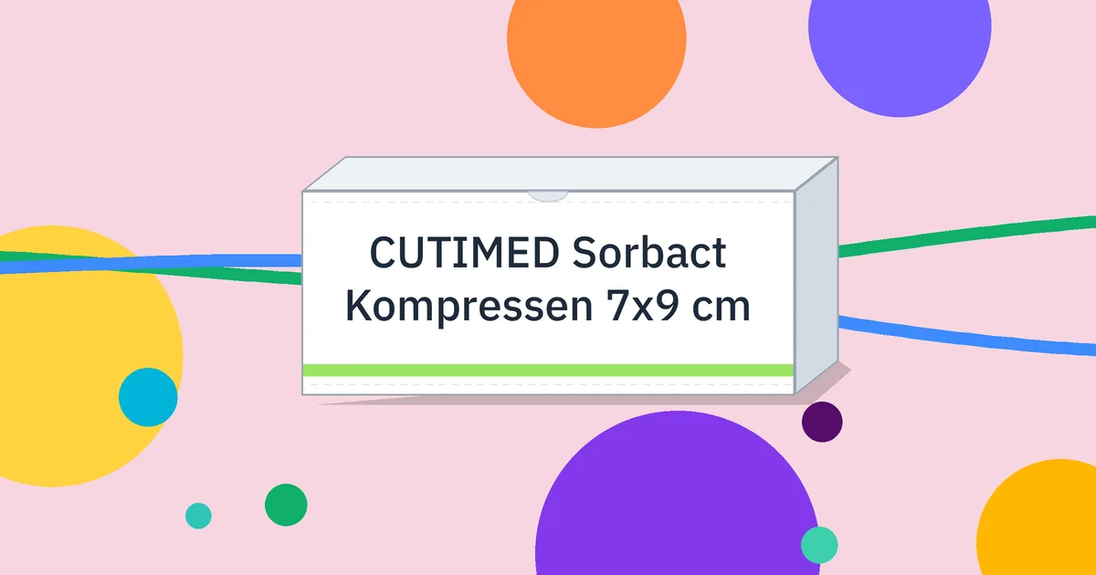 Symbolbild: Packung mit der Aufschrift CUTIMED Sorbact Kompressen 7x9 cm (PZN 16225994) – Verfügbarkeit und Bezug in Apotheken in Frankfurt am Main