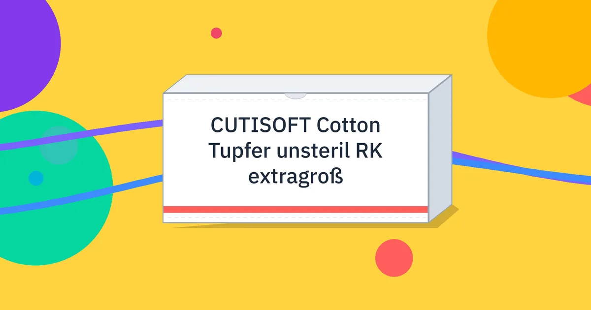 Symbolbild: Packung mit der Aufschrift CUTISOFT Cotton Tupfer unsteril RK extragroß (PZN 03902068) – Verfügbarkeit und Bezug in Apotheken in Frankfurt am Main