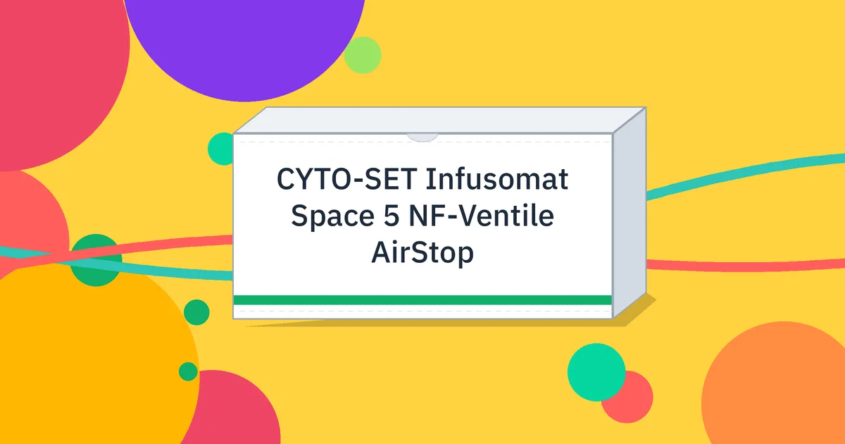 Symbolbild: Packung mit der Aufschrift CYTO-SET Infusomat Space 5 NF-Ventile AirStop (PZN 12467281) – Verfügbarkeit und Bezug in Apotheken in Frankfurt am Main