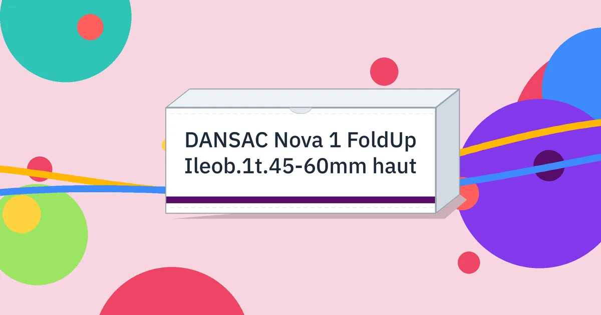 Symbolbild: Packung mit der Aufschrift DANSAC Nova 1 FoldUp Ileob.1t.45-60mm haut (PZN 04144262) – Verfügbarkeit und Bezug in Apotheken in Frankfurt am Main