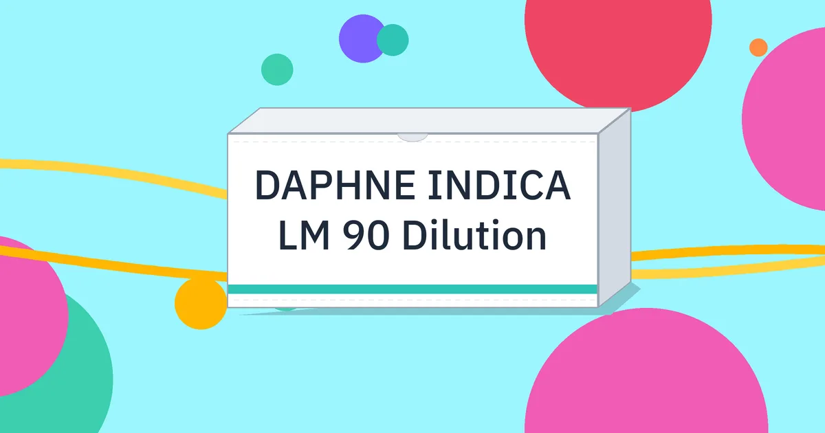 Symbolbild: Packung mit der Aufschrift DAPHNE INDICA LM 90 Dilution (PZN 13461731) – Verfügbarkeit und Bezug in Apotheken in Frankfurt am Main