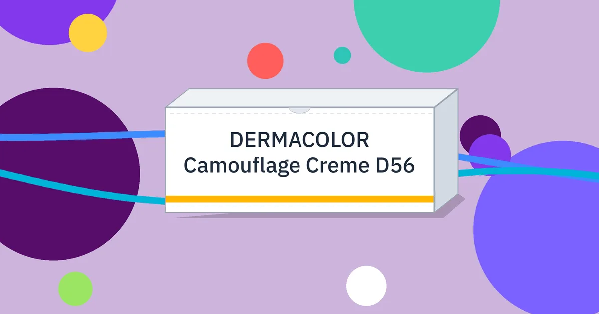 Symbolbild: Packung mit der Aufschrift DERMACOLOR Camouflage Creme D56 (PZN 15819556) – Verfügbarkeit und Bezug in Apotheken in Frankfurt am Main