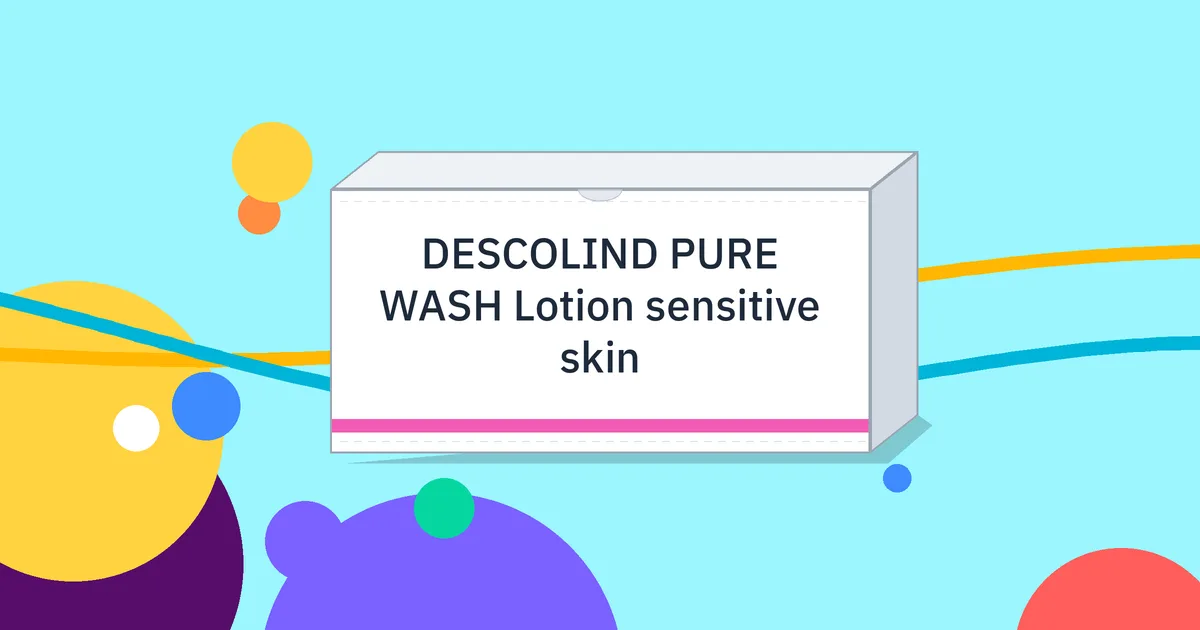 Symbolbild: Packung mit der Aufschrift DESCOLIND PURE WASH Lotion sensitive skin (PZN 16674930) – Verfügbarkeit und Bezug in Apotheken in Frankfurt am Main