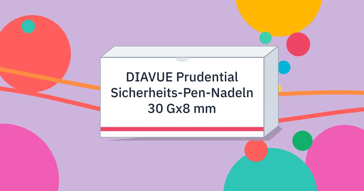 Symbolbild: Packung mit der Aufschrift DIAVUE Prudential Sicherheits-Pen-Nadeln 30 Gx8 mm (PZN 19882416) – Verfügbarkeit und Bezug in Apotheken in Frankfurt am Main